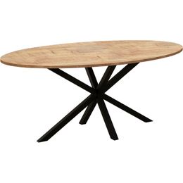 OMG Design Esstisch &raquo;Kent&laquo; 1 Stk. tlg. Hochwertige Melamin-Tischplatte mit Metallgestell braun B/H/T: 138cm x 77cm x 85cm