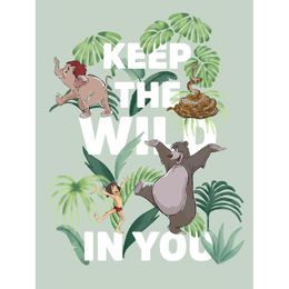 Komar Bild &raquo;Jungle Book Keep the Wild&laquo; Disney 1 Stk. tlg. Wandbild zur Dekoration im Kinderzimmer - ohne Rahmen bunt Holz, Papier B/H/T: 30cm x 40cm, Disney