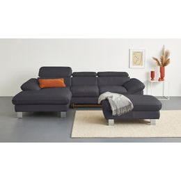 COTTA Ecksofa &raquo;Driver L-Form, B: 268 cm&laquo; Kopfteilverstellung, optional Schlaffunktion & Bettkasten grau LEDER BEEFY (ein abgedecktes Spalt-Rindsleder)