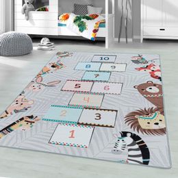 Ayyildiz Teppiche Kinderteppich &raquo;PLAY 2903&laquo; rechteckig 6 mm H&ouml;he robuster Kurzflor, Spiel Teppich, Kinderzimmer grau Polyamid B : 160cm 1 Stk., 6mm, L: 230cm