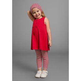 Kidsworld M&auml;dchen Kidsworld Kleid, Leggings & Haarband &raquo;3tlg. Set: Kleid, Capri und Haarband geringelt&laquo; Set, 3, 3 Stk. Capri und Haarband maritim 