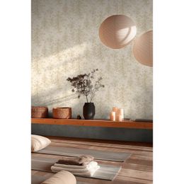 Livingwalls living walls Vliestapete &raquo;Vibes & Styles Astrid &ndash; Whispering Woods Vliestapete&laquo; gl&auml;nzend leicht strukturiert Zarte Baumstruktur im Aquarellstil mit 