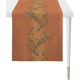 Apelt Tischl&auml;ufer &raquo;5250 HERBSTZEIT, Jacquard, Herbstdeko, Herbst&laquo; orange Polyester, Viskose B/L: 46cm x 140cm, 1 Stk., rechteckig
