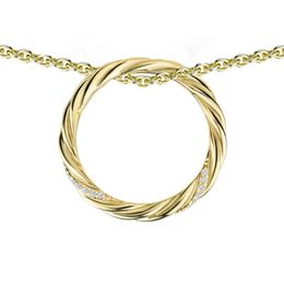Firetti Damen Kette mit Anh&auml;nger &raquo;Schmuck Geschenk Silber 925 Halsschmuck Twisted-Circle-Design&laquo; Made in Germany - mit Zirkonia (synth.) Silber 925 (