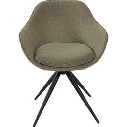 K+w Komfort & Wohnen K+W Komfort & Wohnen Drehstuhl &raquo;ZOOM&laquo; () 4-Fu&szlig; Drehstuhl mit Gestell aus Metall schwarz Struktur gr&uuml;n B/H/T: 60cm x 83cm x 57cm, Flachgewebe Q2 2250