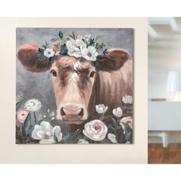 Gilde Leinwandbild &raquo;Bild Blumenkuh&laquo; 1 Stk. tlg. braun Leinwand B/H/T: 90cm x 90cm x 2,7cm, 1 Stk.