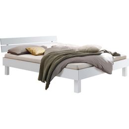 Hasena Holzbett &raquo;Prato&laquo; Fu&szlig;h&ouml;he 25 cm wei&szlig; MDF Liegefl&auml;che L&auml;nge B: 200cm x 90cm, H&ouml;he Bett: 41cm H&ouml;he Bettseite: 16cm H&ouml;he Liegefl&auml;che: variabel