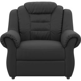OTTO home Sessel &raquo;Boston&laquo; mit hoher R&uuml;ckenlehne schwarz 64% Polyurethan, 25% Polyester, 11% Baumwolle Kunstleder SOFTLUX , B/H/T: 102cm x 101cm