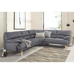 Trendmanufaktur Polsterecke &raquo;Cecilia, italienisches Designsprache, modern und komfortabel, L-Form,&laquo; toller Sitzkomfort und bequeme Armlehnen grau B/H/