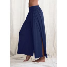 Lascana Damen Haremshose, Gr. 40, blau, Single Jersey, Obermaterial: 93% Polyester, 7% Elasthan, unifarben, Hosen, mit &uuml;berlappenden Seitenn&auml;hten