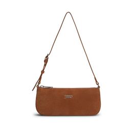Tommy Jeans Damen Schultertasche &raquo;TJW MUST SUEDE SHOULDER BAG&laquo; Damen Umh&auml;ngetasche, Handtasche, Mini Bag mit TH-Logo braun B/H/T: 23,5cm x 10,5cm x 