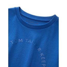 Tom Tailor Kinder T-Shirtsoft sapphire blau, Gr. 164, bedruckt, Single Jersey, Obermaterial: 100% Baumwolle, Shirts, 2er Pack mit Print