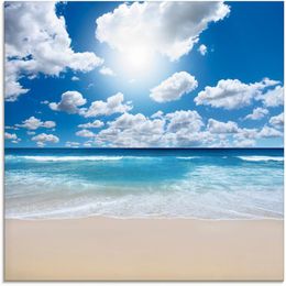 Artland Glasbild &raquo;Gro&szlig;artige Strandlandschaft&laquo; Strand 1 Stk. tlg. in verschiedenen Gr&ouml;&szlig;en blau B/H/T: 20cm x 20cm, Glasbild Strand, 1 Stk.
