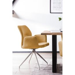 Salesfever Esszimmerstuhl &raquo;Taormina Armlehnstuhl mit silbernem Edelstahlgestell&laquo; () 1 Stk.Esszimmersessel, 180&deg; Drehfunktion, Gestell aus rostfreiem 