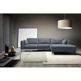 Trendmanufaktur Ecksofa &raquo;Luzi, wahlweise mit Schlaffunktion & Bettkasten., L-Form&laquo; Designsofa mit tollem Sitzkomfort, Metallf&uuml;&szlig;e schwarz, Breite 280 