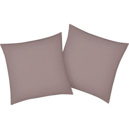 bellana Kissenbezug &raquo;Mako-Jersey-Exclusiv&laquo; aus reiner Baumwolle grau Baumwolle, Obermaterial: 100% Baumwolle B/L: 80cm x 80cm, 2 Stk., Baumwolle