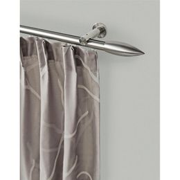 Garesa Gardinenstange &raquo;CARTOUCHE&laquo; 1 l&auml;ufig-l&auml;ufig Wunschma&szlig;l&auml;nge Vorhanggarnitur, verl&auml;ngerbar, Wandmontage, edelstahl optik silber Metall B/L: 300cm,