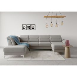 Sit & More sit&more Wohnlandschaft &raquo;Sinatra U-Form&laquo; optional mit Kopfteilverstellung und Armteilfunktion etc. silber 90% Polyester, 10% Polyamid B/H/T: 326cm x 