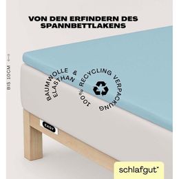 Schlafgut Spannbettlaken &raquo;EASY Jersey Elasthan Topper&laquo; MADE IN GREEN by OEKO-TEX blau Jersey, Obermaterial: 95% Baumwolle, 5% Elasthan 1 Stk., Jersey, 120-