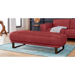 W.Schillig Hocker &raquo;montanaa&laquo; mit Metallkufen in Bronze pulverbeschichtet, Breite 141 cm rot B/H/T: 141cm x 42cm x 61cm, Longlife Xtra-Leder Z59