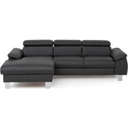 COTTA Ecksofa &raquo;Komaris L-Form, B: 244 cm&laquo; mit Kopfteilverstellung, optional Schlaffunktion, Bettkasten & Licht Microfaser PRIMABELLE (100% Polyester);