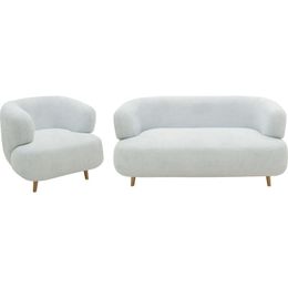 Home Affaire Polstergarnitur &raquo;Tistam&laquo; 2-teilig, 2-Sitzer und Sessel, runde, organische Form blau 95% Polyester, 5% Nylon B/H/T: 73cm x 86cm, Struktur 