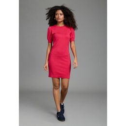 Laura Scott Damen Strickkleid &raquo;aus leichtem Sommerstrick&laquo; mit femininen Volumen&auml;rmeln, Kurzarm pink 36, N-Gr
