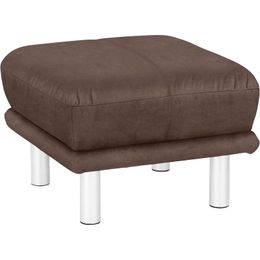 Trendmanufaktur Hocker &raquo;Cecilia II, modern und elegant, B/T 66/66cm&laquo; braun Struktur fein (100% Polyester);Microfaser Vintage (100% Polyester);Struktur