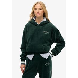 Superdry Damen Kapuzensweatshirt &raquo;COUNTRY CLUB VELOUR RELAX HOOD&laquo; gr&uuml;n L