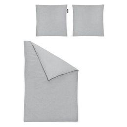 Irisette Bettw&auml;sche &raquo;Carla in Gr. 135x200, 155x220 oder 200x200 cm&laquo; 3 Stk. Bettw&auml;sche aus Baumwolle, Bettw&auml;sche mit Rei&szlig;verschluss silber Mako-Satin, 