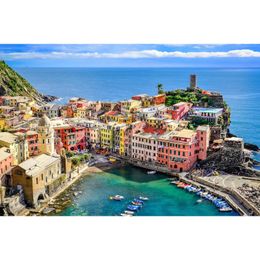 papermoon Fototapete &raquo;Colorful Village Vernazza, Cinque Terre&laquo; glatt bunt Vlies B/L: 3,5m x 2,6m, Bahnen: 7 Stk.