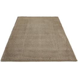 OTTO home Teppich &raquo;Santos&laquo; rechteckig 27 mm H&ouml;he Uni-Farben, sehr weicher Flor, fu&szlig;warm grau Polyester B : 130cm 1 Stk., 27mm, L: 190cm