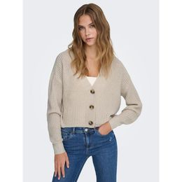Only Damen Only Strickjacke &raquo;ONLCAROL NICE L/S CARDIGAN KNT NOOS&laquo; Kunstfaser, regular fit grau XL