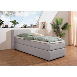 Home Affaire Boxspringbett &raquo;&Aring;by&laquo; In Cord Bezug, wahlweise mit und ohne Matrazte erh&auml;ltlich grau Cord inkl. Matratze/inkl. Topper, Liegefl&auml;che B/L: 