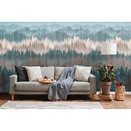 Livingwalls living walls Fototapete &raquo;Metropolitan Stories. Travel Styles. Waldtapete&laquo; gemustert matt neutral glatt Fototapete Landschaft Horizonz Tapeten 