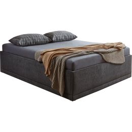 Westfalia Schlafkomfort Polsterbett &raquo;Texel&laquo; Standardh&ouml;he mit Zierkissen, Bettkasten bei Ausf&uuml;hrung mit Matratze schwarz Bezug Bett: Veloursstoff 100% Polyester oder 