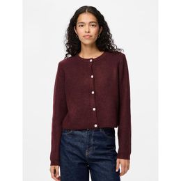 Pieces Damen Pieces Strickjacke &raquo;PCSILLY LS O-NECK KNIT CARDIGAN NOOS BC&laquo; Materialmix, regular fit braun XS