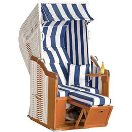 SunnySmart Strandkorb &raquo;Rustikal 250 Plus 1-Sitzer&laquo; 1-Sitzer, komplett montiert, Oberkorb in einem St&uuml;ck geflochten wei&szlig; Einheitsgr&ouml;&szlig;e