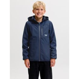 Jack & Jones Jack & Jones Junior Jungen Softshelljacke &raquo;JJTHEO wasserabweisend und pflegeleicht f&uuml;r Alltag&laquo; mit Kapuze Polyester, regular fit blau 140