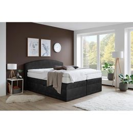 Westfalia Schlafkomfort Boxspringbett &raquo;Madeira&laquo; Lederoptik Microvelours Mit Bettkasten,Mit Topper, Liegefl&auml;che B/L: 180cm x 200cm, Gewicht bis: 100 kg H3, 5-Zonen-Taschen-