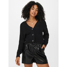 Only Damen Strickjacke "ONLCAROL NICE L/S CARDIGAN KNT NOOS", schwarz, Gr. M, unifarben, Strick, Obermaterial: 100% Polyacryl, Strickjacken,