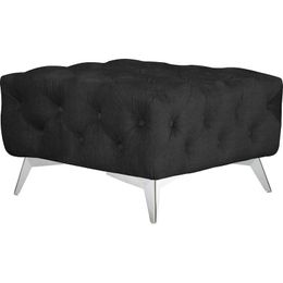 Home Affaire Polsterhocker &raquo;Glynis&laquo; aufw&auml;ndige Knopfheftung, moderne Chesterfield Optik, Fu&szlig;farbe w&auml;hlbar grau Struktur (100% Polyester);Samtoptik (