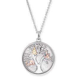 Engelsrufer Damen Kette mit Anh&auml;nger &raquo;Lebensbaum&laquo; mit Zirkonia (synth.) rosa Silber 925 (Sterlingsilber), L: 50