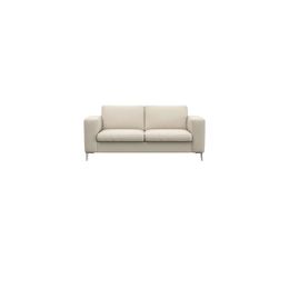 FLEXLUX 2-Sitzer &raquo;Fiore, super Sitzkomfort durch Kaltschaum im Sitz&laquo; breite Armlehnen, F&uuml;&szlig;e Alu wei&szlig; 100% Echteder B/H/T: 164cm x 85cm x 92cm, 