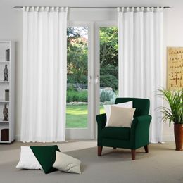 WIRTH Vorhang &raquo;Dallas&laquo; Schlaufen 1 Stk. tlg. wei&szlig; Polyacryl, Polyester 145cm, Schlaufen, 135cm