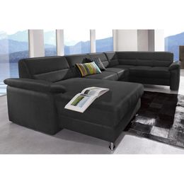 Sit & More sit&more Wohnlandschaft &raquo;Top Ascara U-Form&laquo; inklusive Boxspring/Federkern-Polsterung, wahlweise mit Schlaffunktion schwarz NaturLeder in Sitz und 