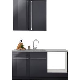 Wiho-K&uuml;chen wiho K&uuml;chen Pantryk&uuml;che &raquo;Chicago&laquo; wahlweise mit E-Ger&auml;ten, Breite 160 cm grau B/H/T: 160cm x 60cm, ohne E-Ger&auml;te