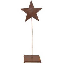 HOFMANN LIVING AND MORE Dekostern &raquo;Weihnachtsstern, Weihnachtsdeko au&szlig;en u. innen&laquo; aus Metall, mit rostiger Oberfl&auml;che braun Metall B/H/T: 32cm x 90cm