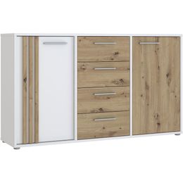 FORTE Sideboard &raquo;Cardigan&laquo; Sideboard, 2 farbig, Stauraum, Schubkasten, Soft Close,Breite 142,6cm wei&szlig; Holzwerkstoff B/H/T: 142,6cm x 82,3cm x 34,3cm
