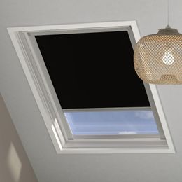 my home Verdunklungsrollo &raquo;Sky-Dachfensterrollo&laquo; verdunkelnd energiesparend mit Bohren in F&uuml;hrungsschienen mit Kassette und Seitenprofilen schwarz 